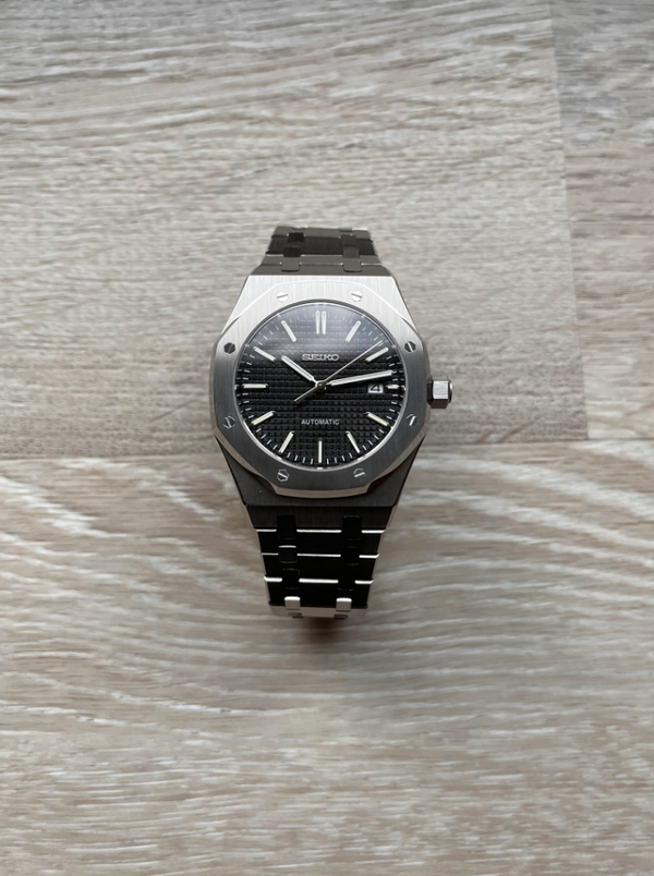 Seiko Mod - 41mm Royal Oak Automatic Black Dial – Uniq Watch Mods